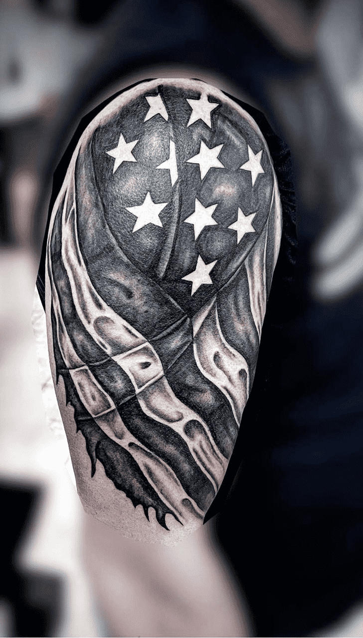 Black and White American Flag Tattoo Ideas - Riccda