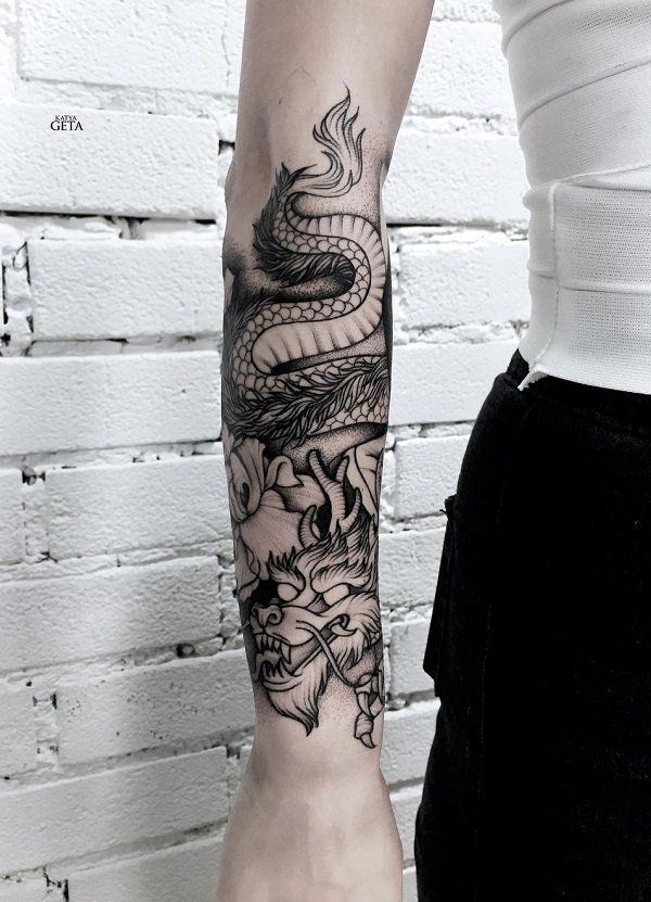 Black and White Forearm Tattoo Ideas - Riccda
