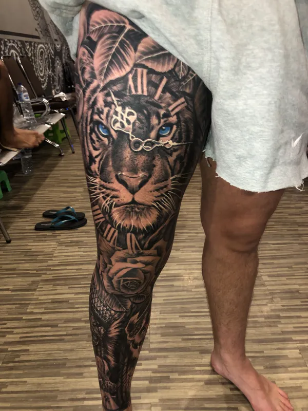 Full Leg Tattoo Ideas for Men - Riccda