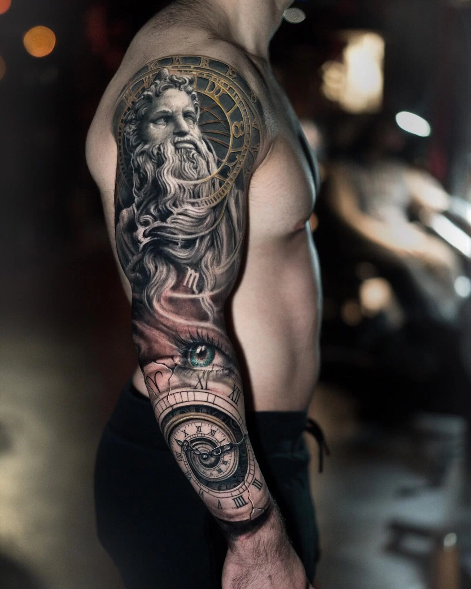 Greek God Sleeve Tattoo Ideas for Men - Riccda
