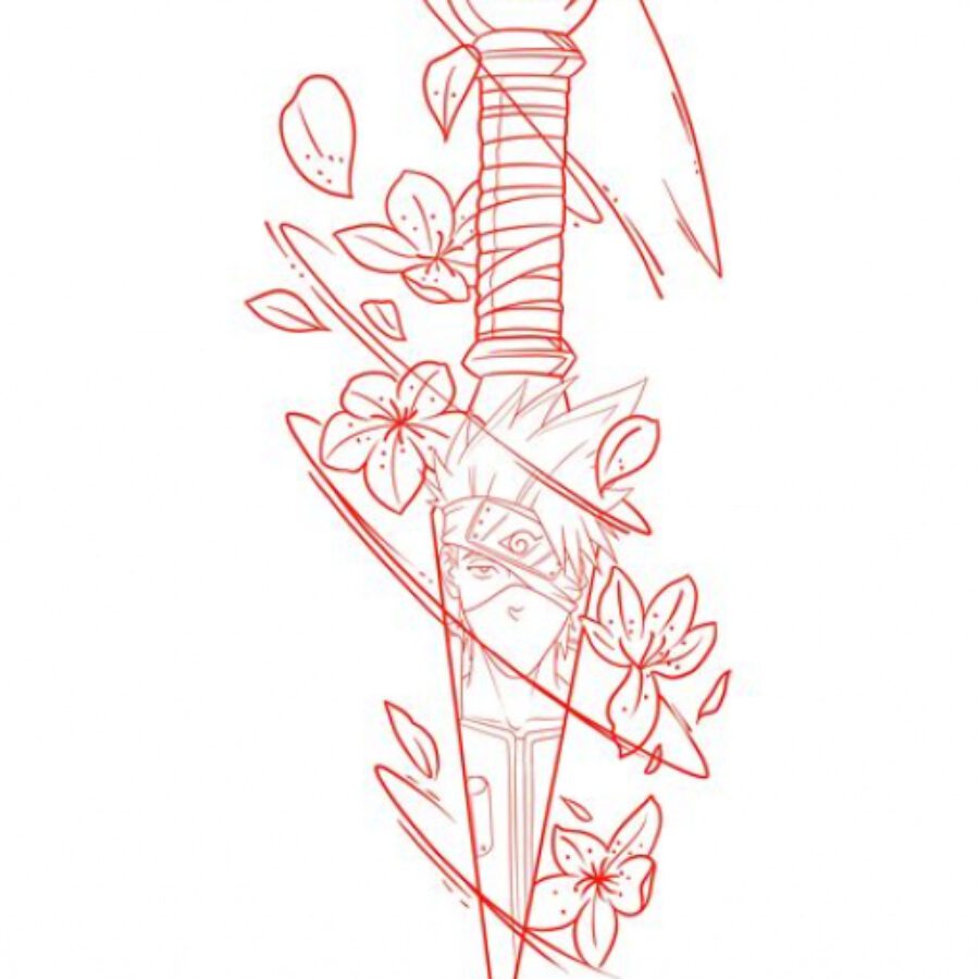Line Art Anime Tattoo Ideas Drawings - Riccda