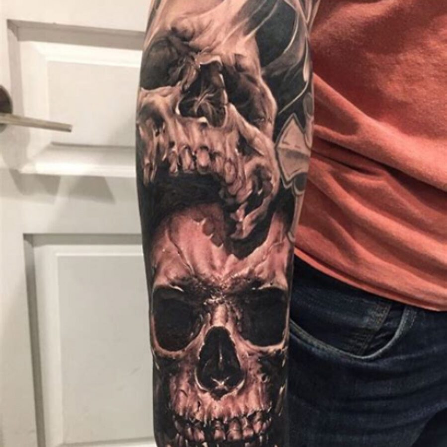 Skull Tattoo Sleeve Ideas for Men - Riccda