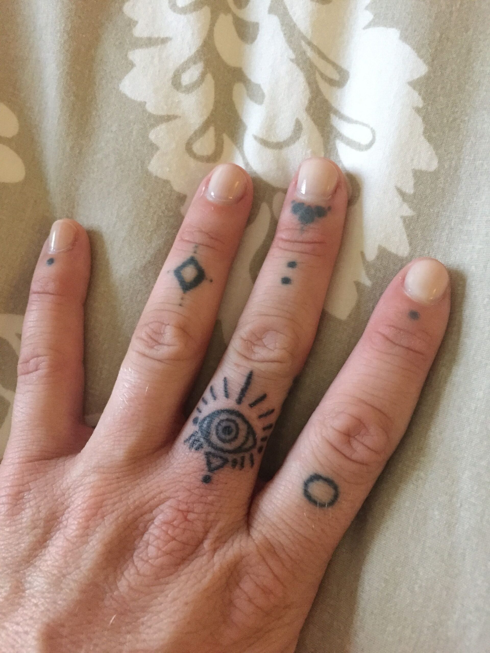 Stick and Poke Finger Tattoo Ideas - Riccda