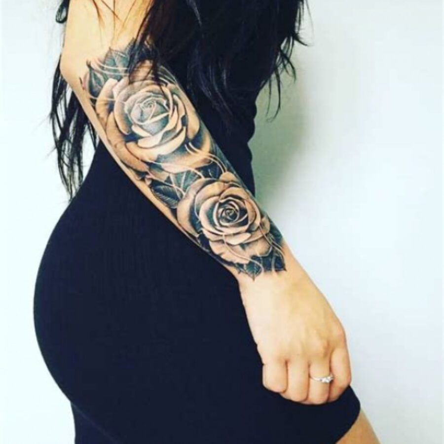 Rose Sleeve Tattoo Ideas for Females - Riccda