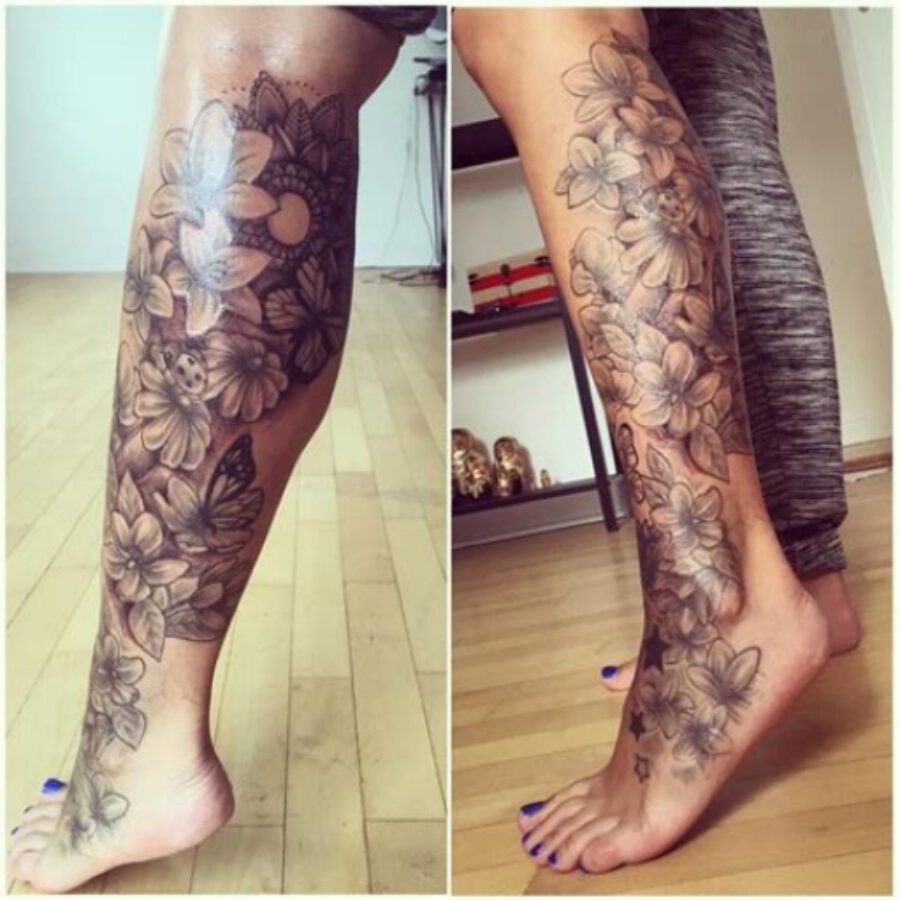 Back Leg Tattoo Ideas for Females - Riccda