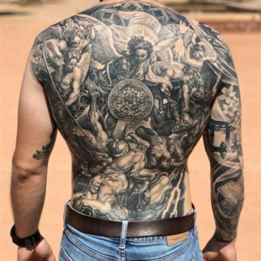 Full Back Tattoo Ideas for Men - Riccda