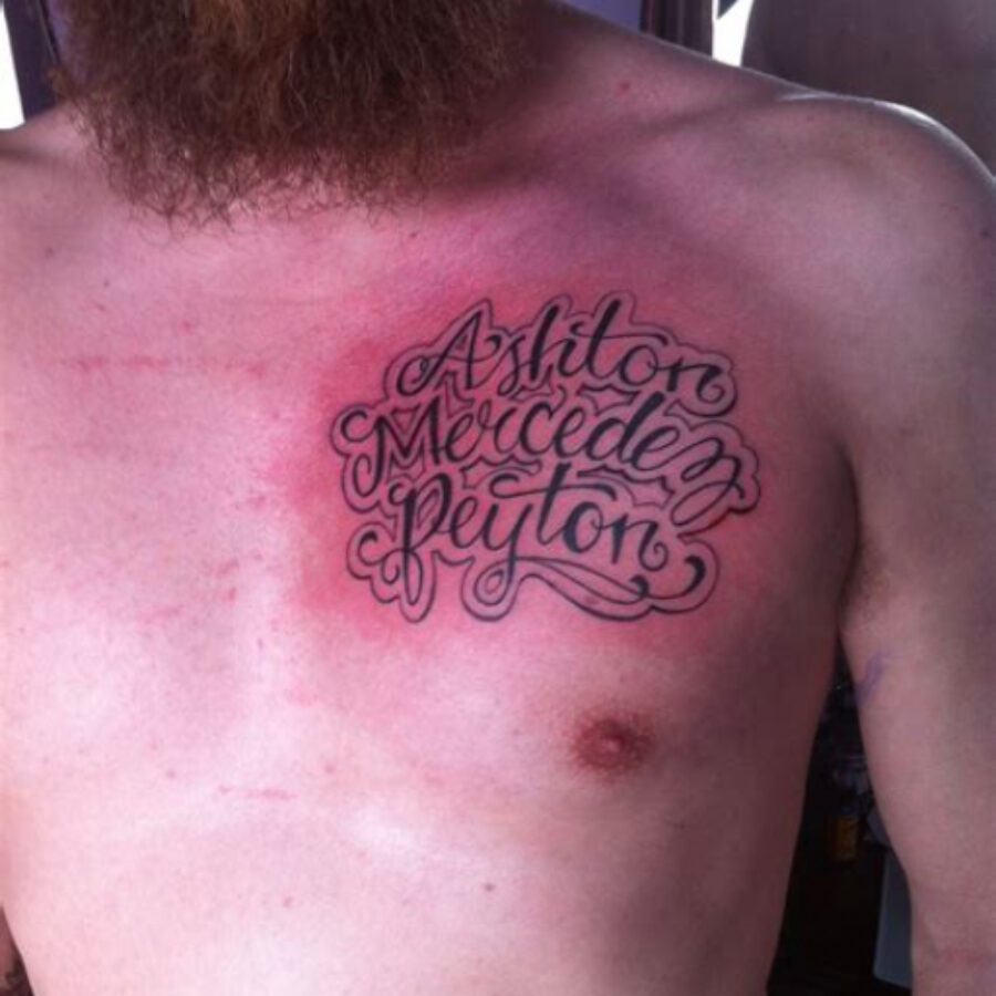 Girlfriend Name Tattoo Ideas on Chest - Riccda